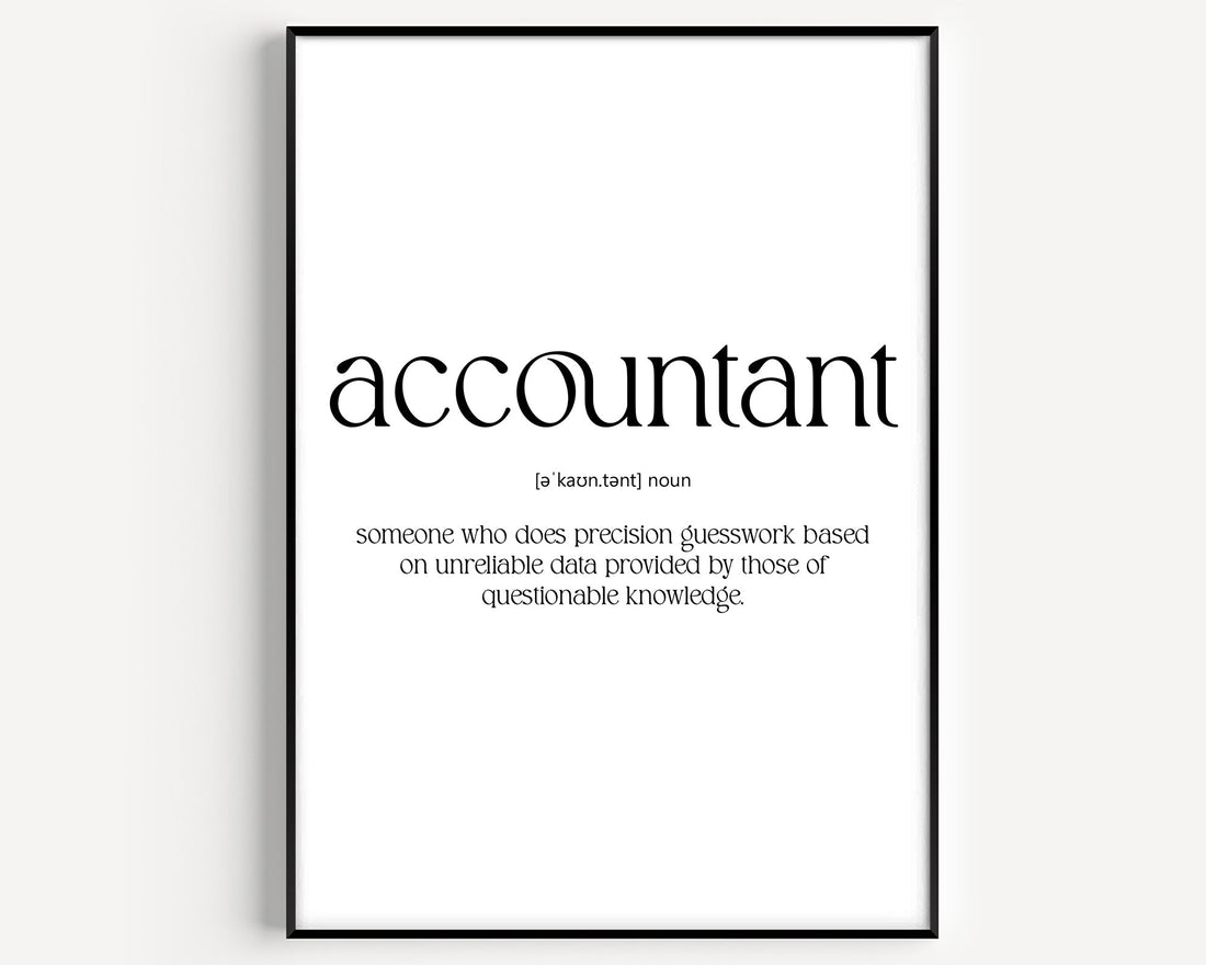 Accountant Definition Print - Magic Posters