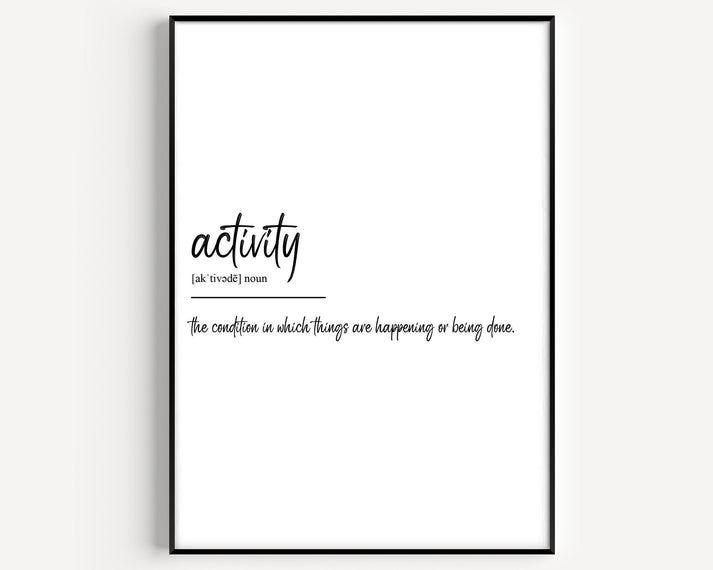 Activity Definition Print - Magic Posters