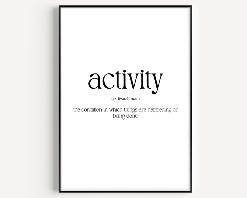 Activity Definition Print - Magic Posters