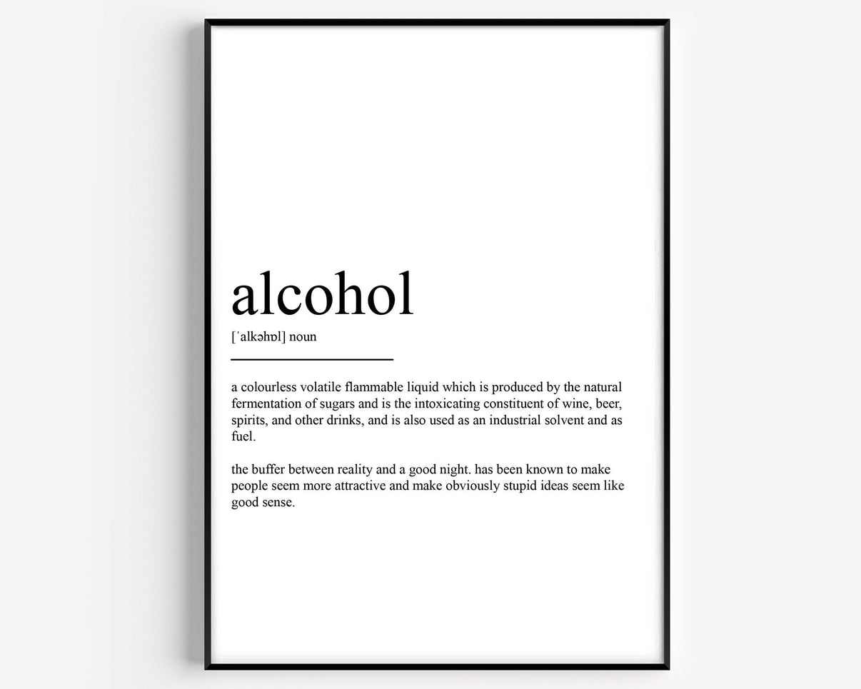 Alcohol Definition Print - Magic Posters