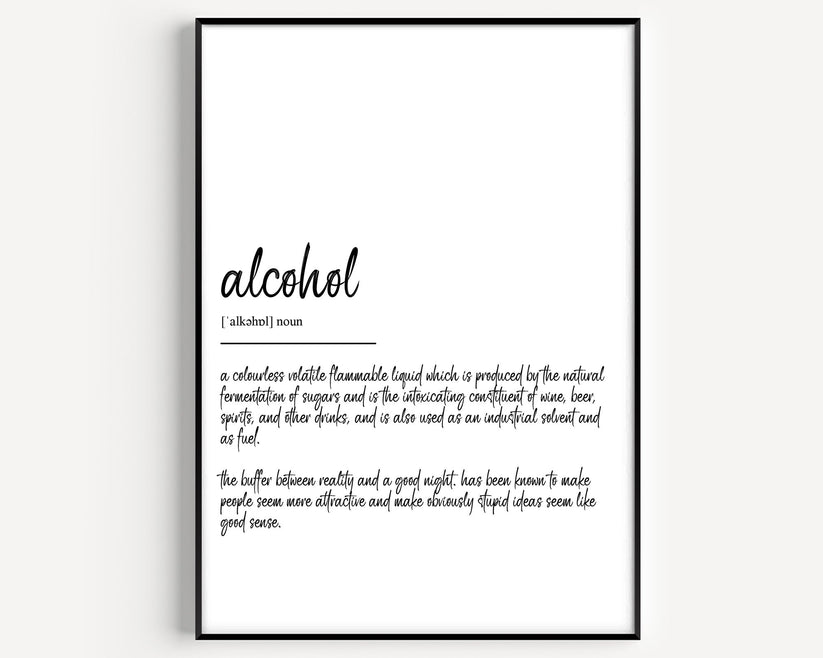 Alcohol Definition Print - Magic Posters