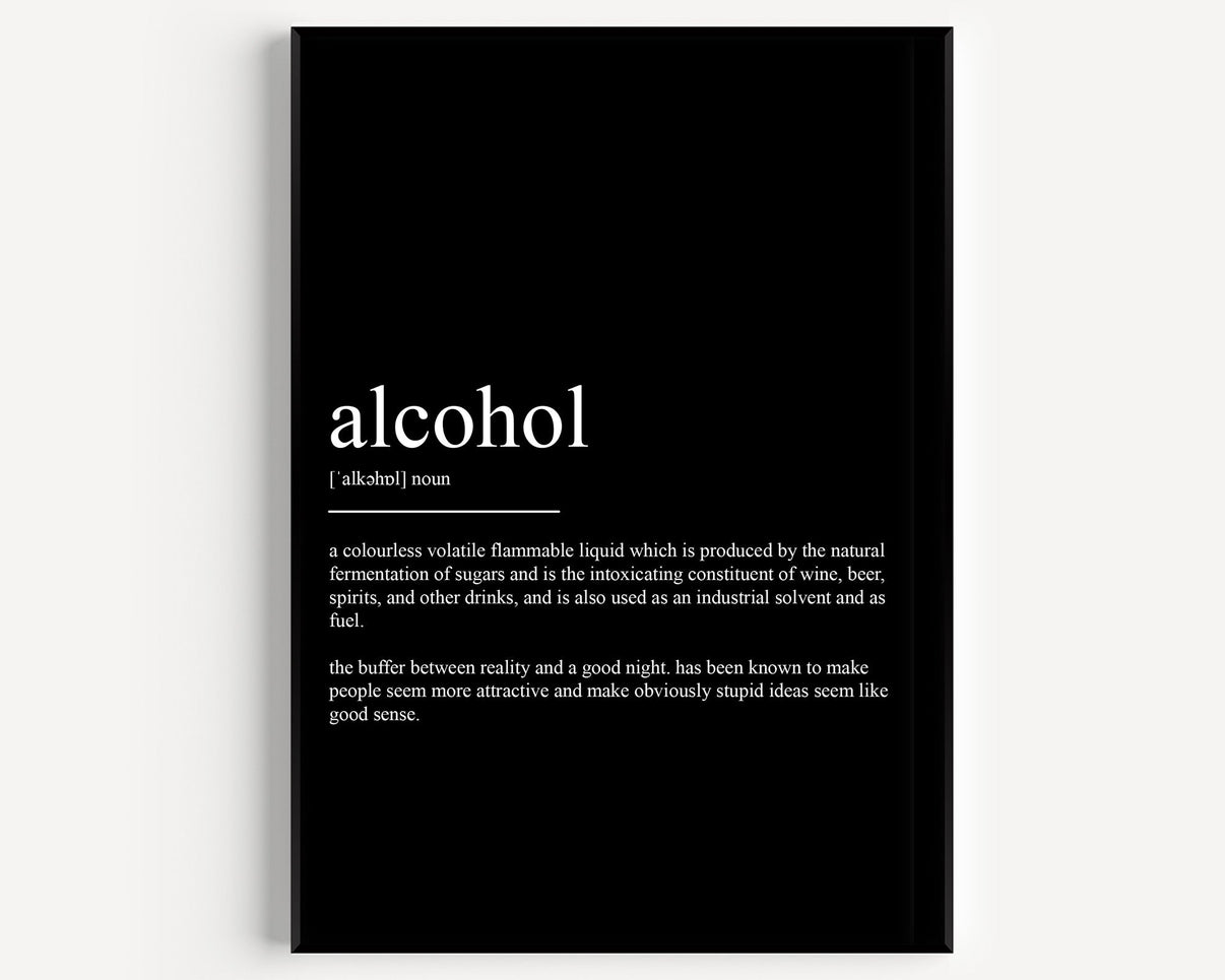 Alcohol Definition Print - Magic Posters