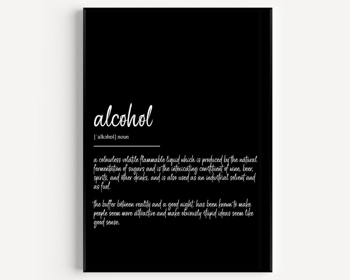 Alcohol Definition Print - Magic Posters