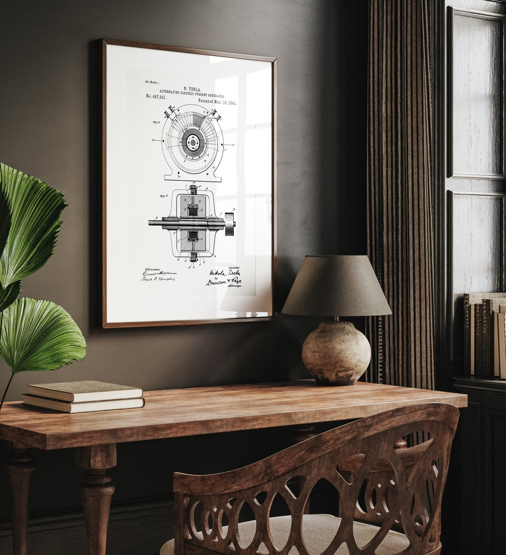 Alternating Electric Current Generator Patent Print - Magic Posters