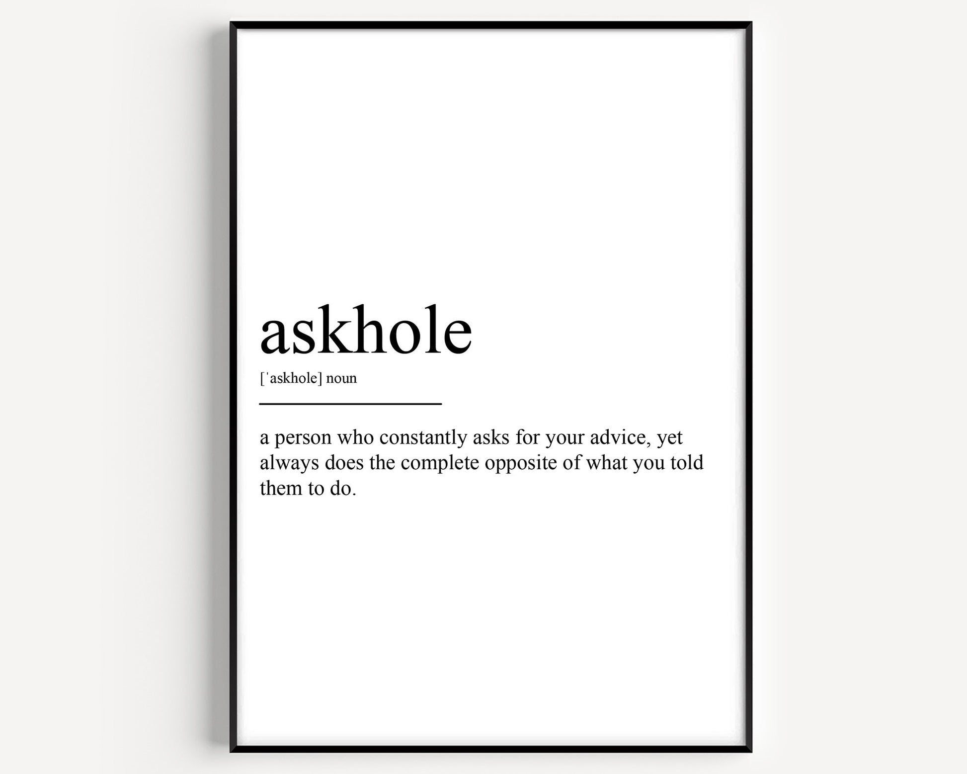 Askhole Definition Print - Magic Posters