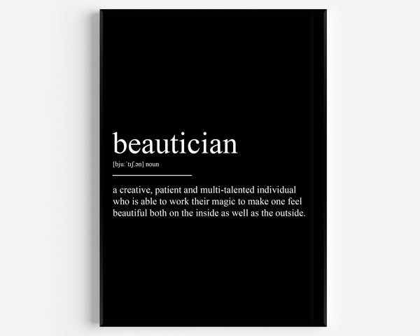 Beautician Definition Print - Magic Posters