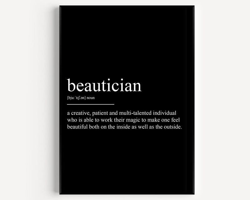 Beautician Definition Print - Magic Posters