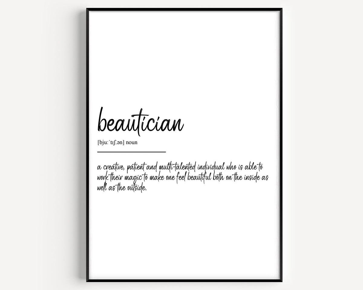 Beautician Definition Print - Magic Posters