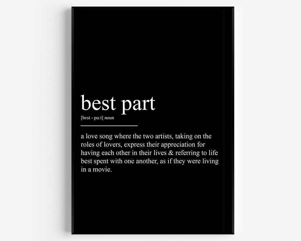Best Part Definition Print - Magic Posters