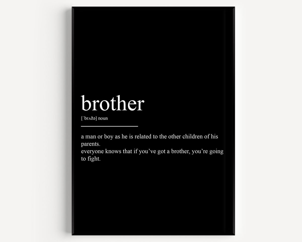 Brother Definition Print - Magic Posters