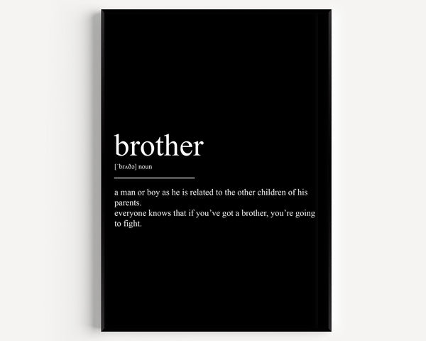 Brother Definition Print - Magic Posters