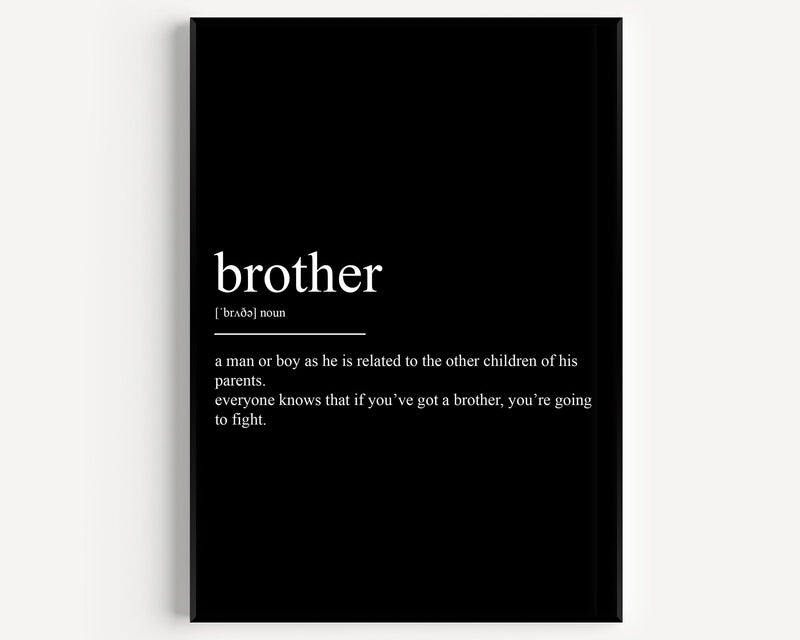 Brother Definition Print - Magic Posters