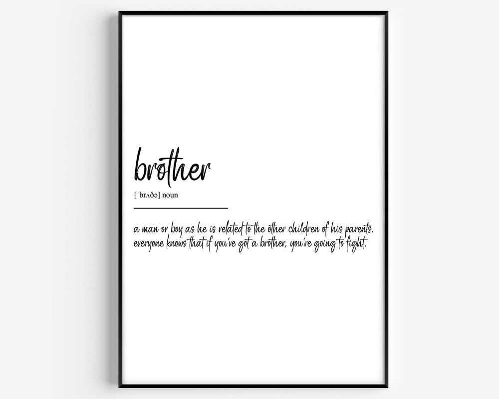 Brother Definition Print - Magic Posters
