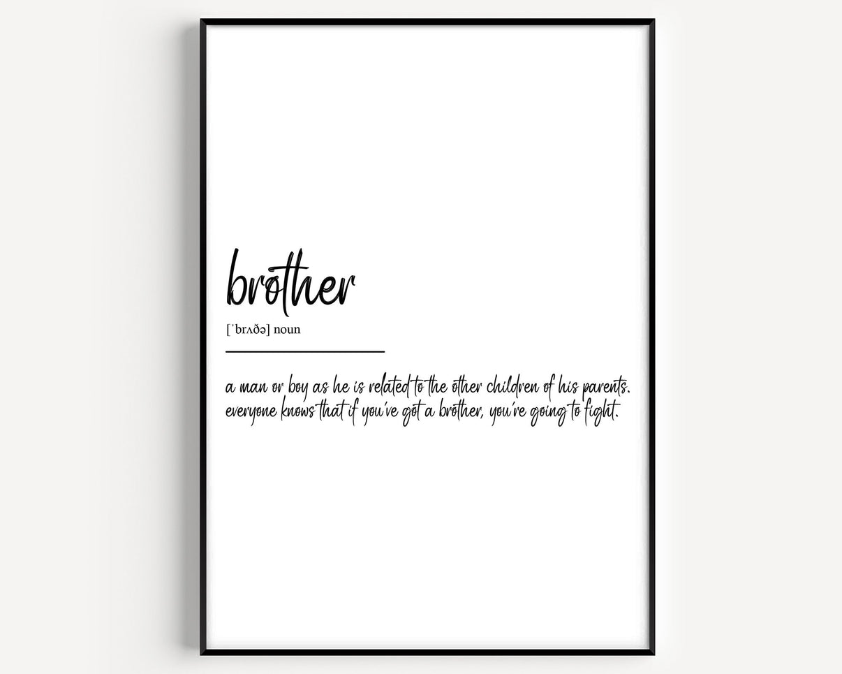 Brother Definition Print - Magic Posters