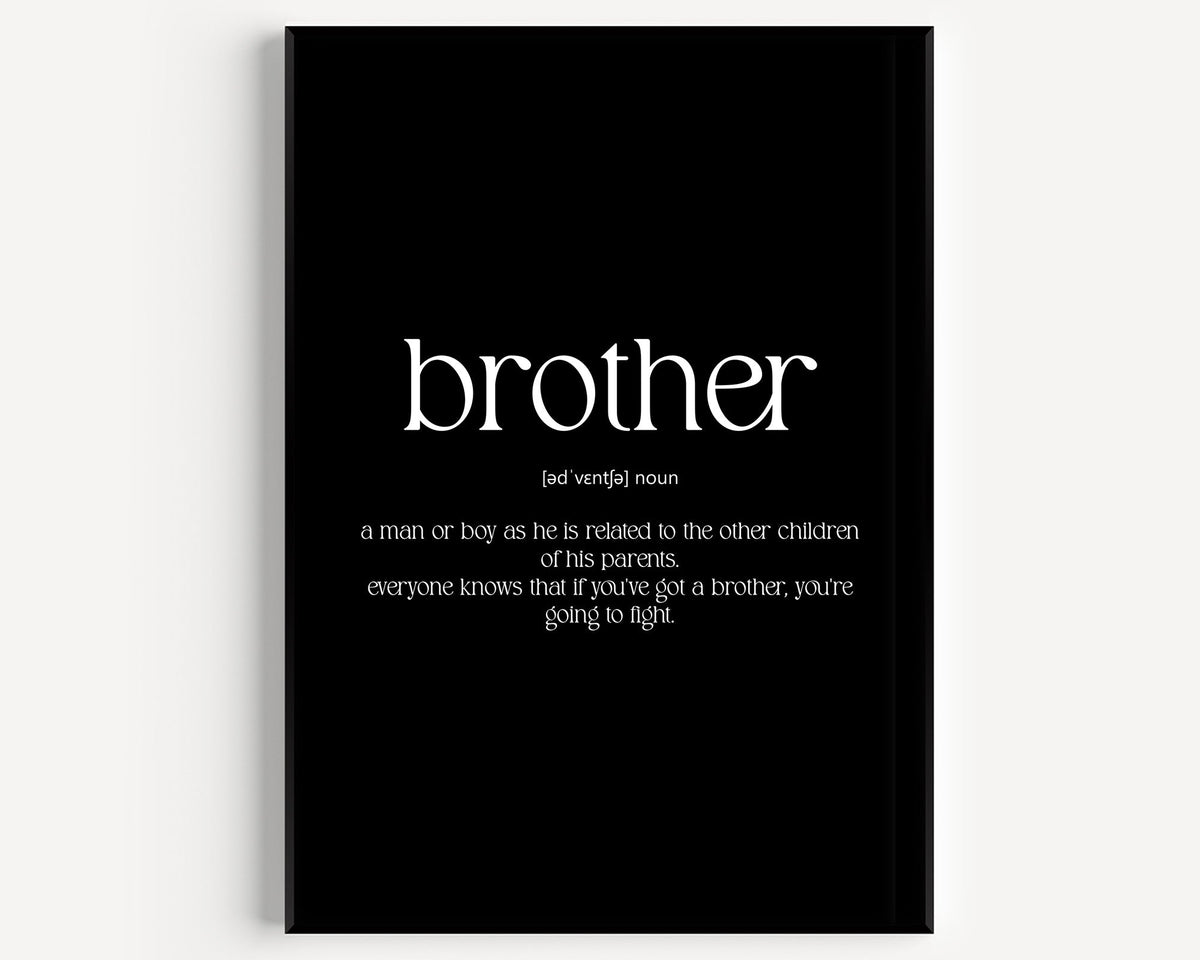 Brother Definition Print - Magic Posters
