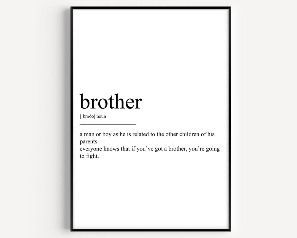 Brother Definition Print - Magic Posters