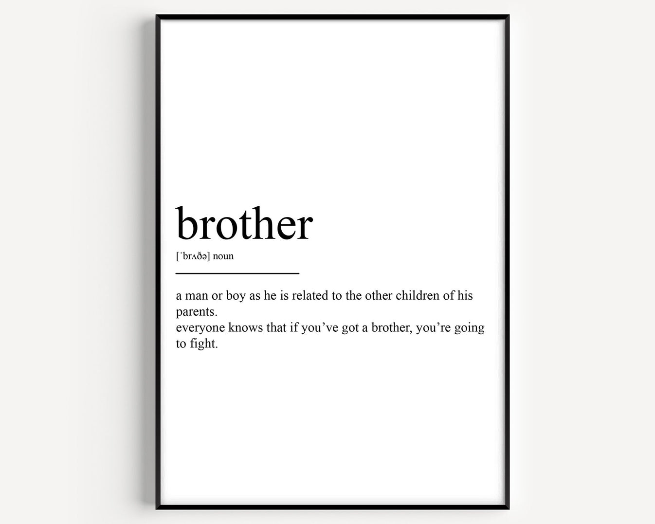 Brother Definition Print - Magic Posters