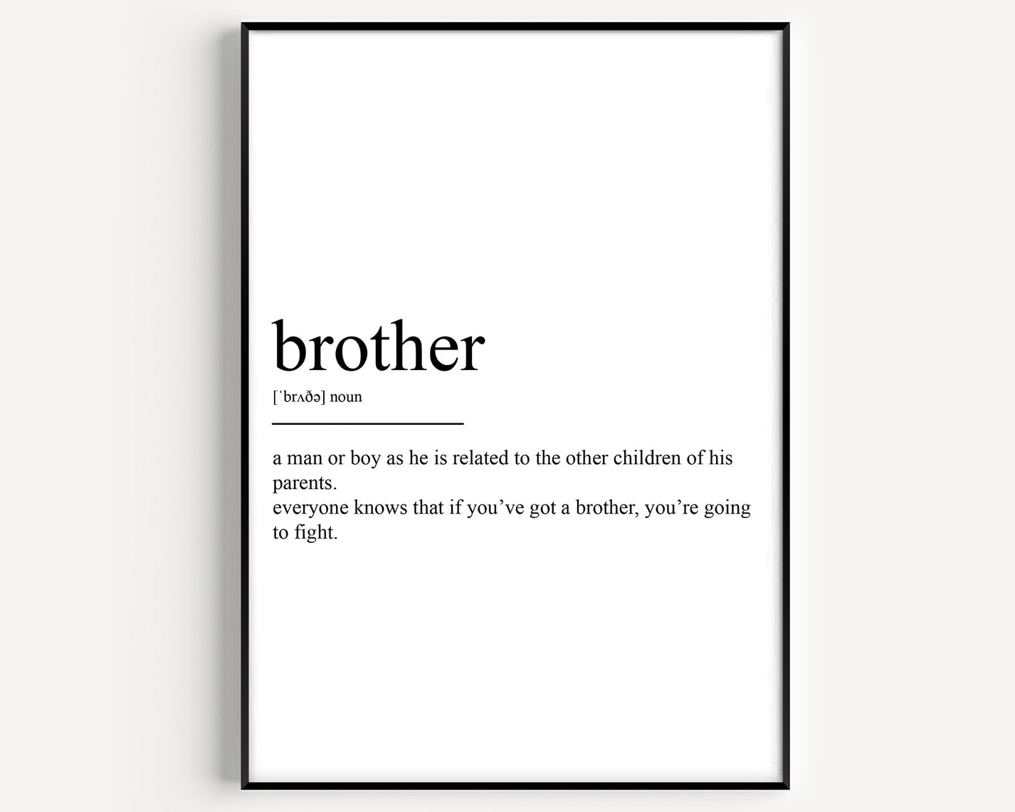 Brother Definition Print - Magic Posters