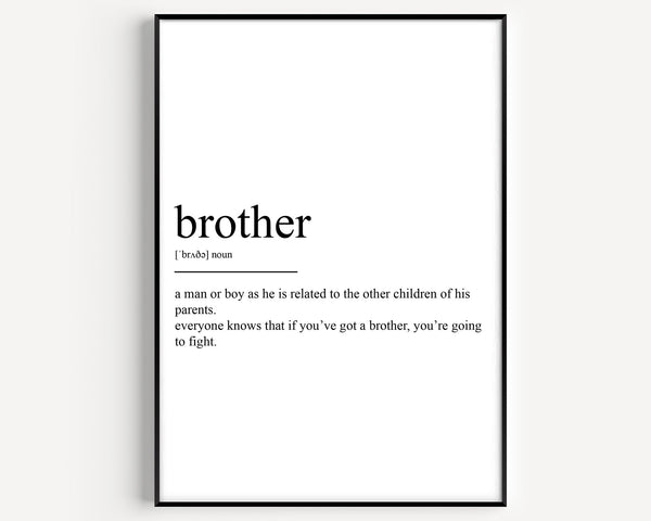 Brother Definition Print - Magic Posters