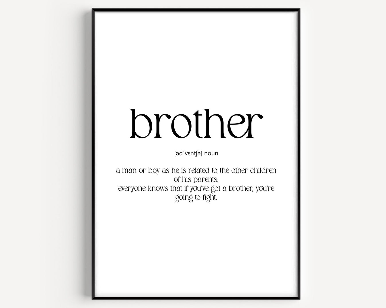 Brother Definition Print - Magic Posters