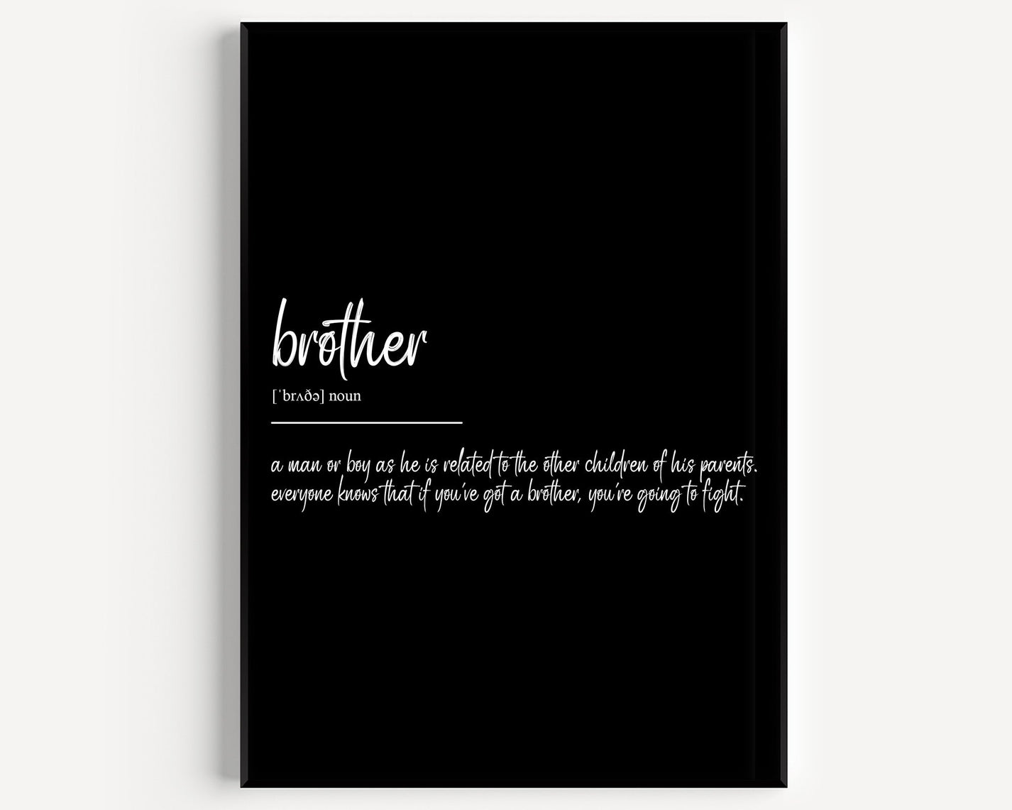 Brother Definition Print - Magic Posters