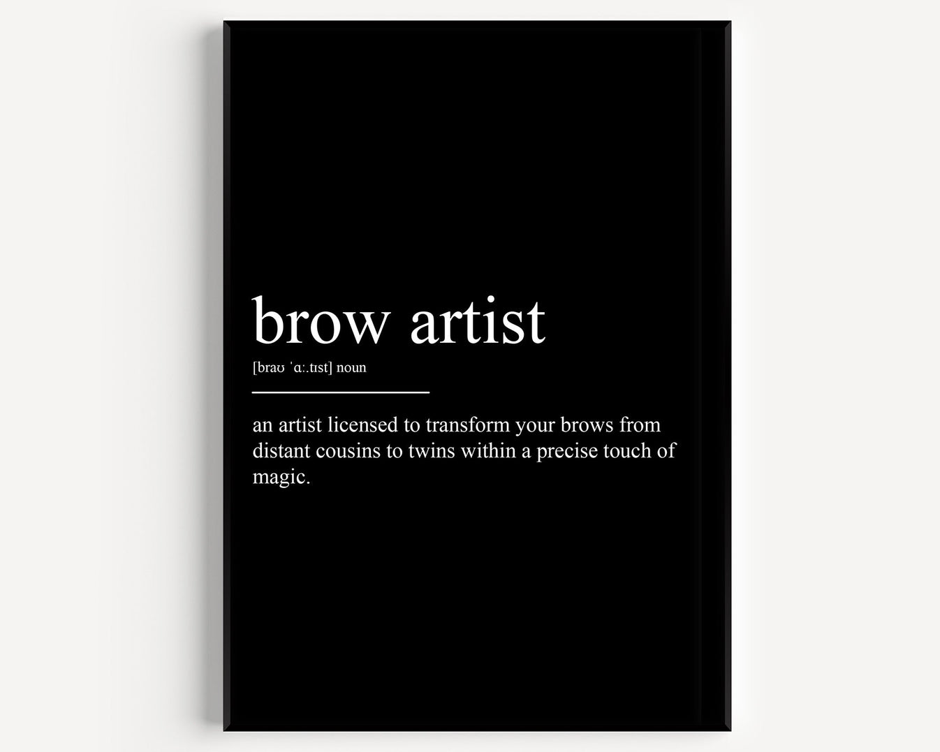 Brow Artist Definition Print - Magic Posters