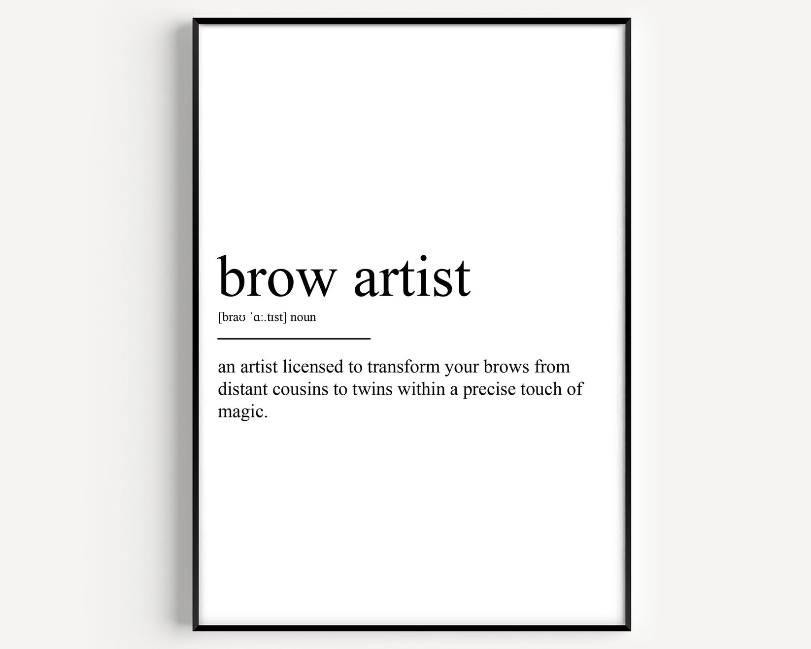 Brow Artist Definition Print - Magic Posters