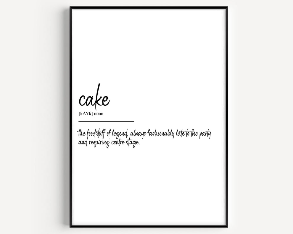 Cake Definition Print - Magic Posters