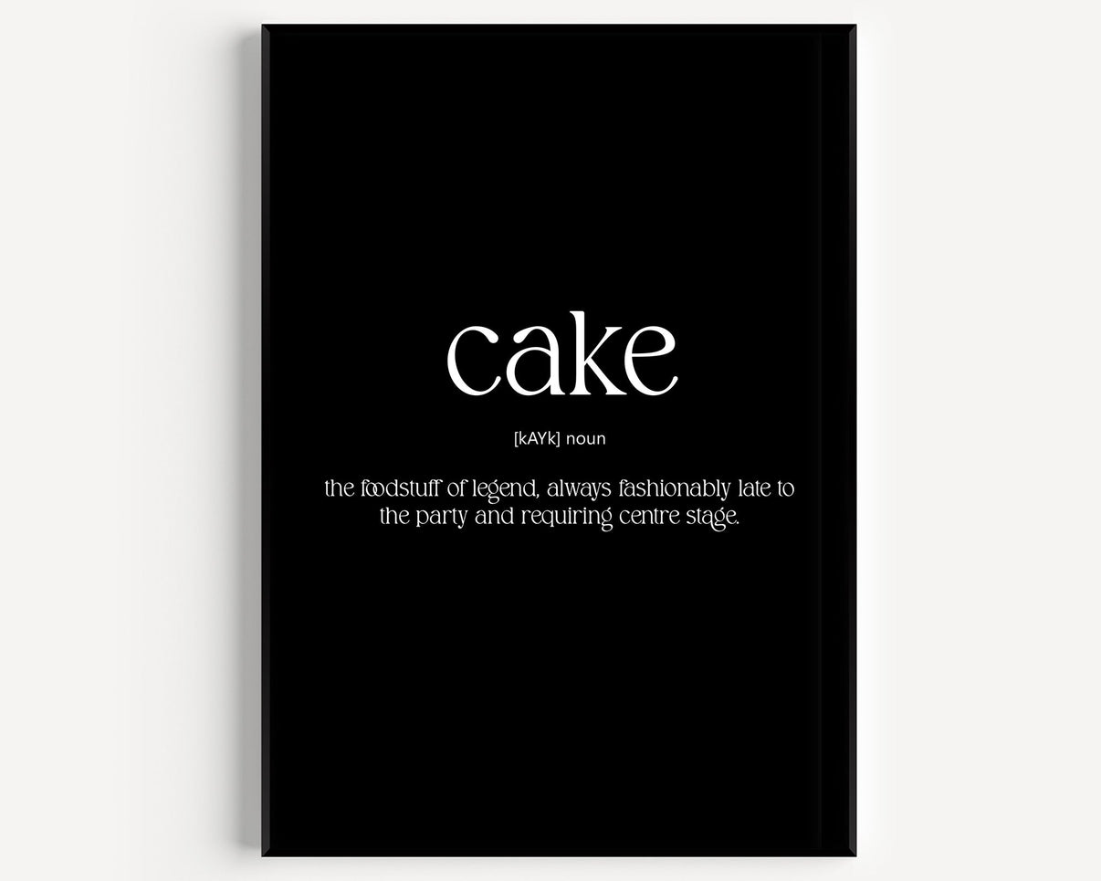 Cake Definition Print - Magic Posters