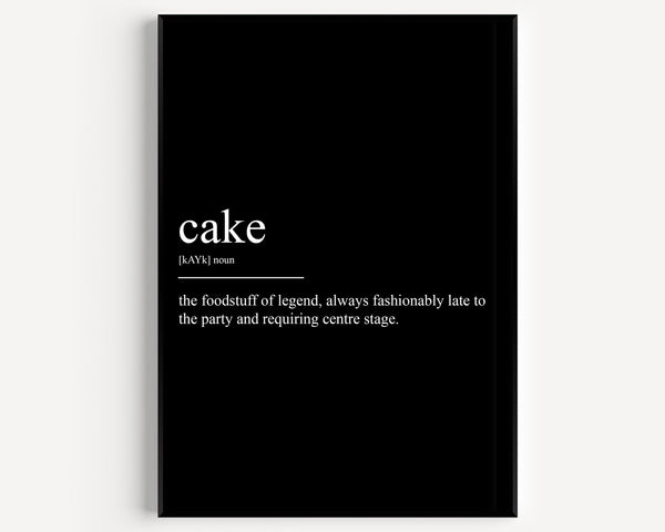 Cake Definition Print - Magic Posters