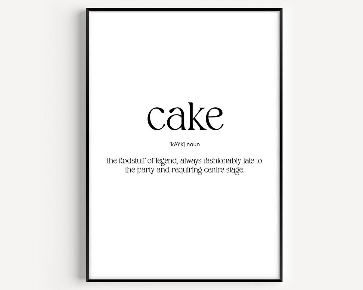 Cake Definition Print - Magic Posters