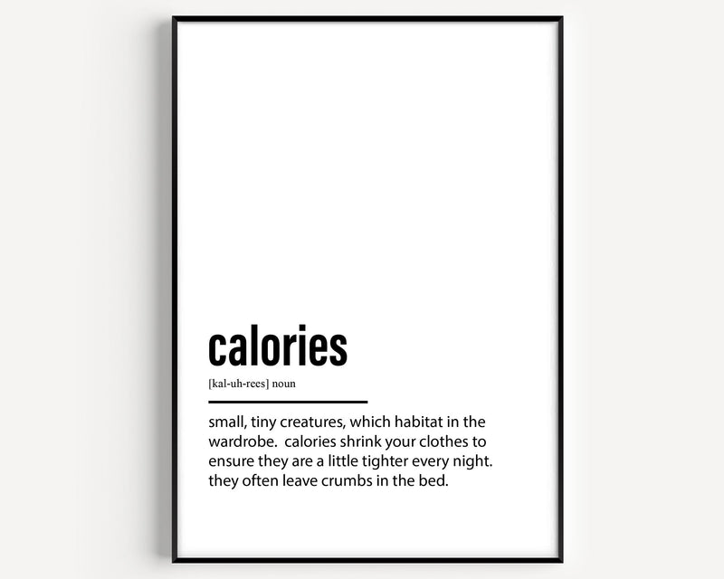 Calories Definition Print - Magic Posters