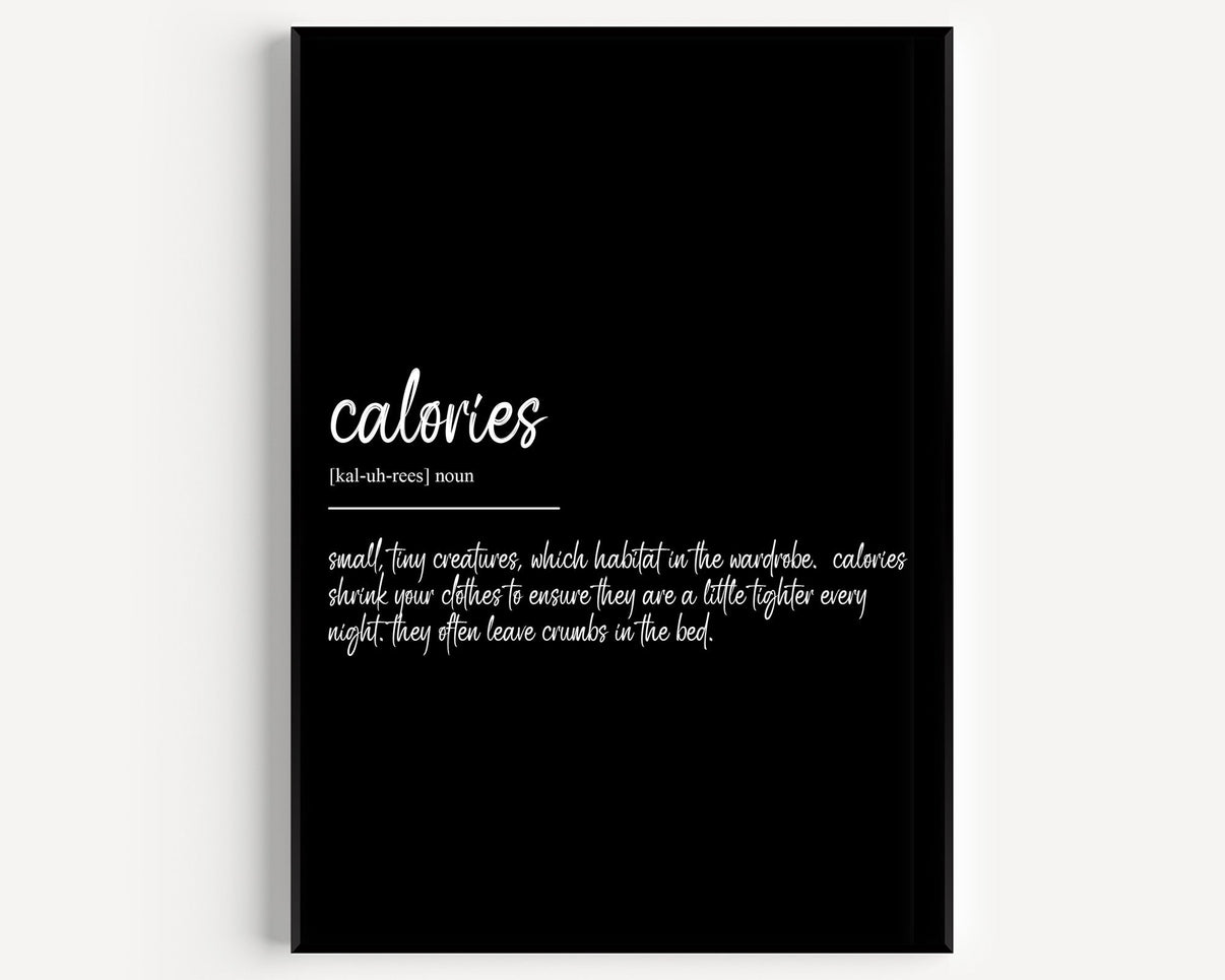Calories Definition Print - Magic Posters
