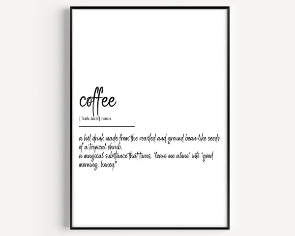 Coffee Definition Print V2 - Magic Posters